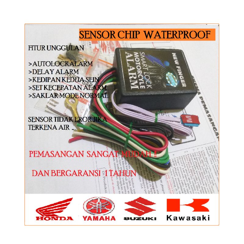 Jual Pengaman motor sensor sentuh + alarm NEW finger dengan sensor chip ...