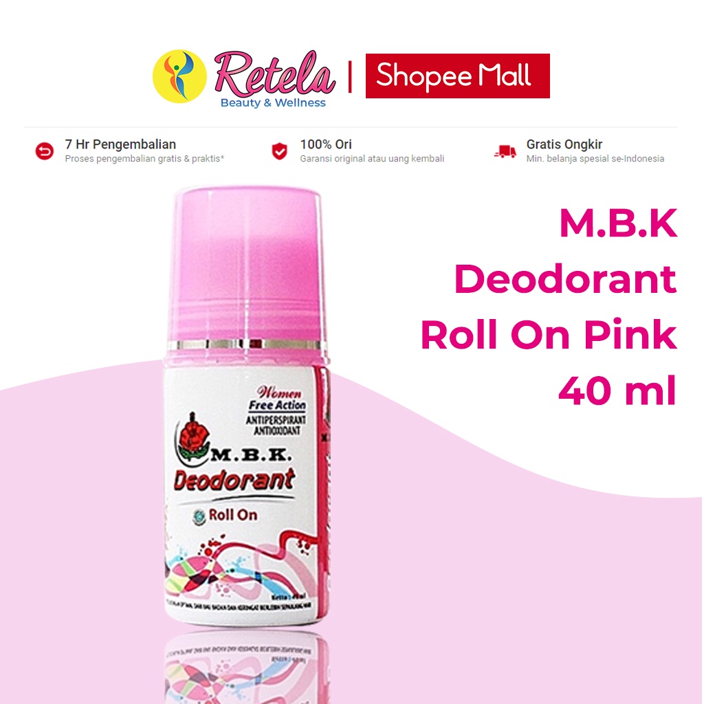 Jual M.B.K Deodorant Roll On 40 ml / Deodorant / Penghilang Bau Badan Wanita / Mbk / M B K ...
