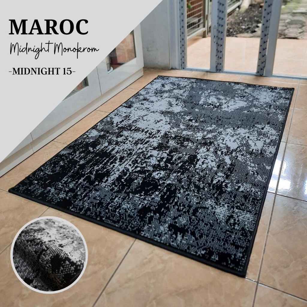 Jual Karpet Rumah Tangga Minimalis Modern Motif Abstrak Black Grey ...