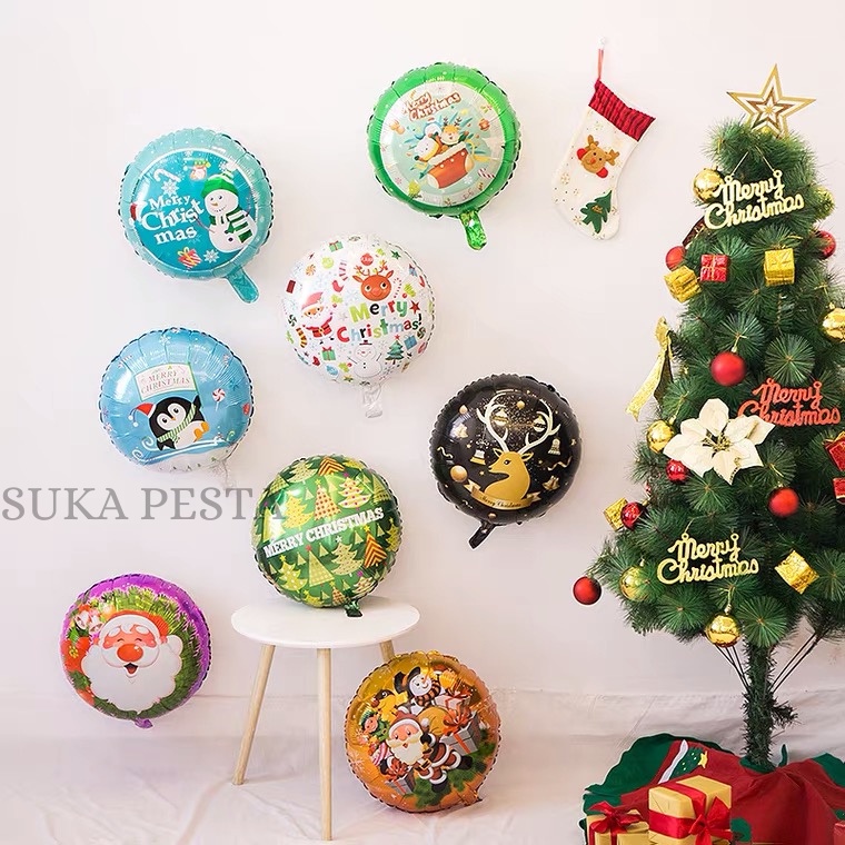 Jual BALON FOIL BULAT NATAL / BALON BULAT MERRY CHRISTMAS / BALON NATAL ...