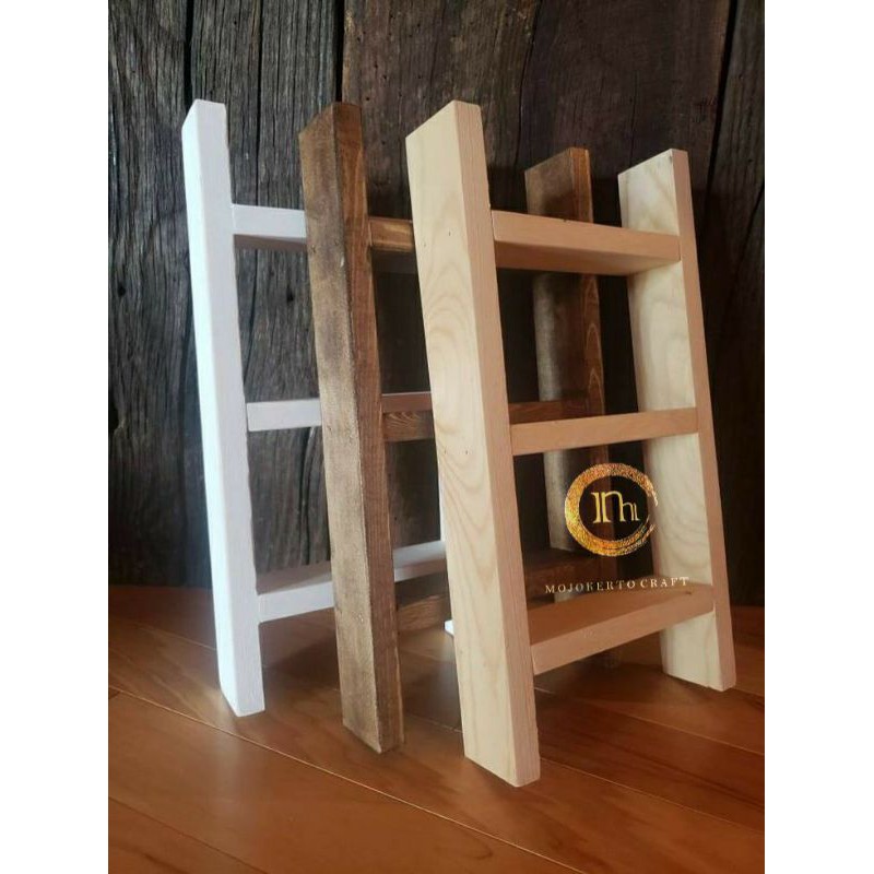 Jual ladder mini tangga kayu kecil tempat kain dapur dekorasi kitchen ...