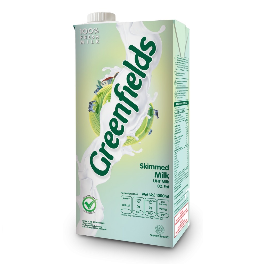 Jual Susu Greenfields Skim Milk UHT 1 Liter | Shopee Indonesia