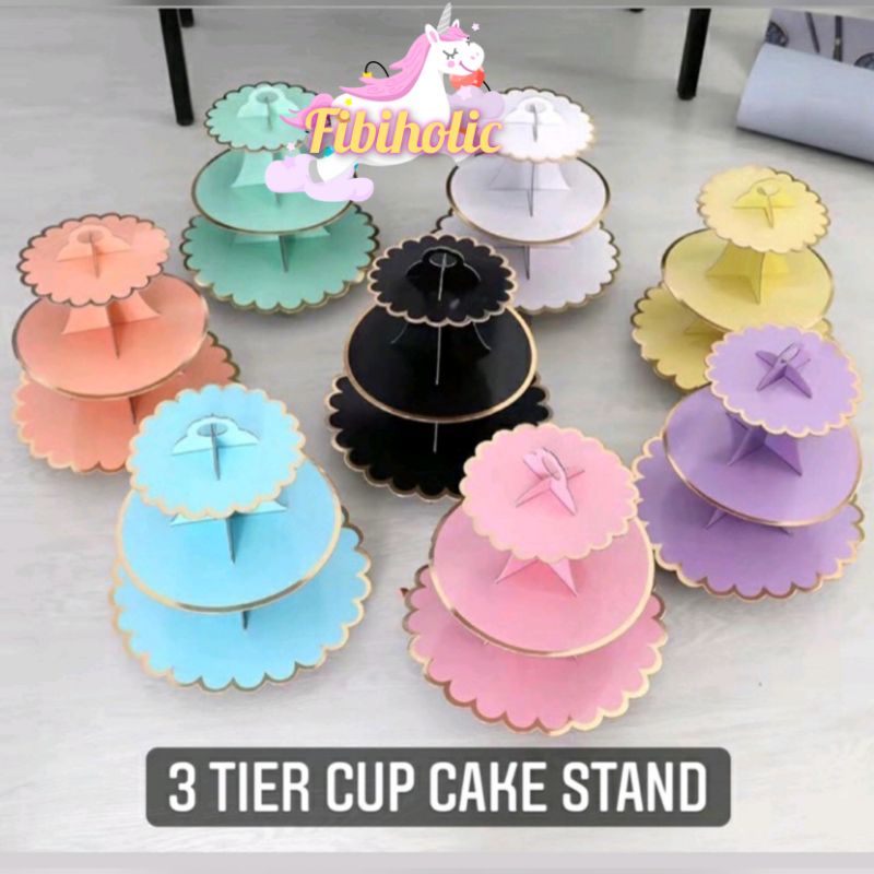 Jual stand cup cake 3 tier/tempat cup cake polos/stand cake happy ...