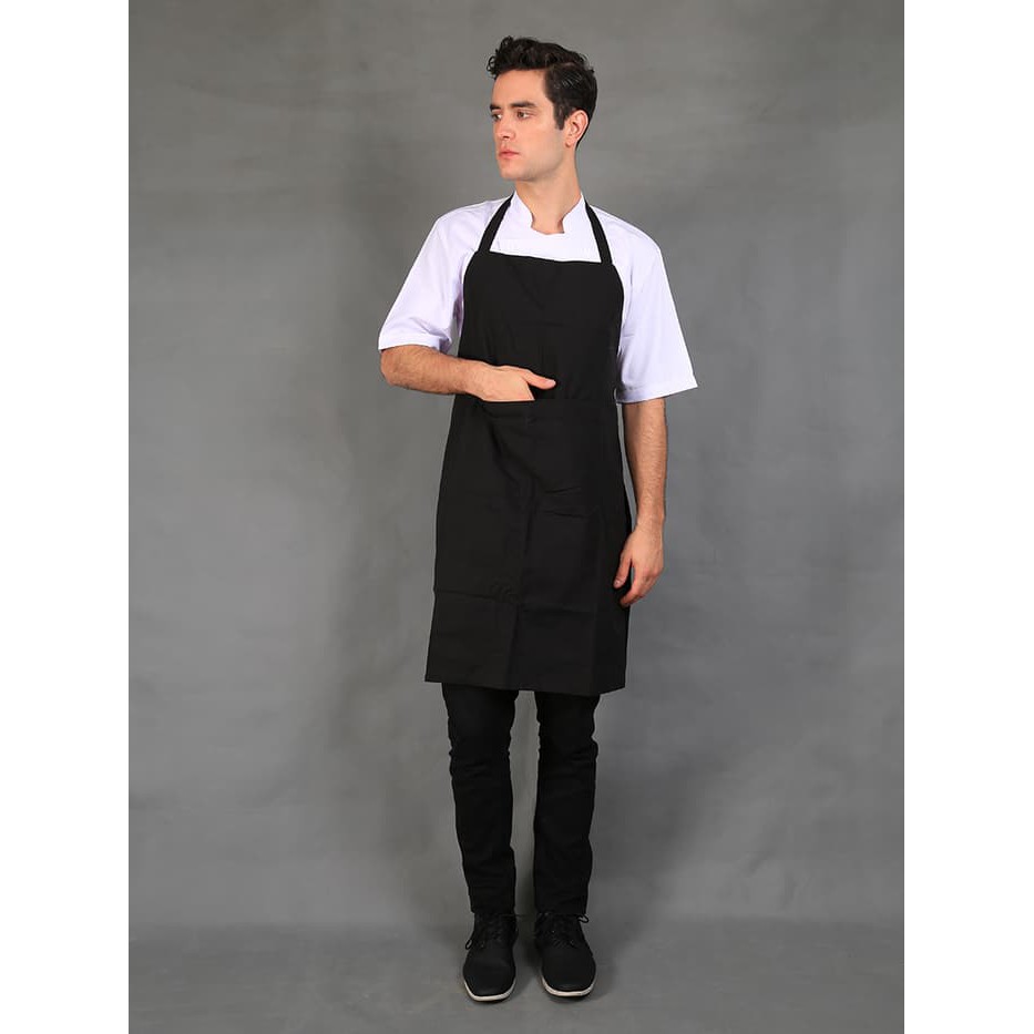 Jual Celemek Masak/Dapur Restoran Warna Polos Dengan Saku Bahan Katun ...