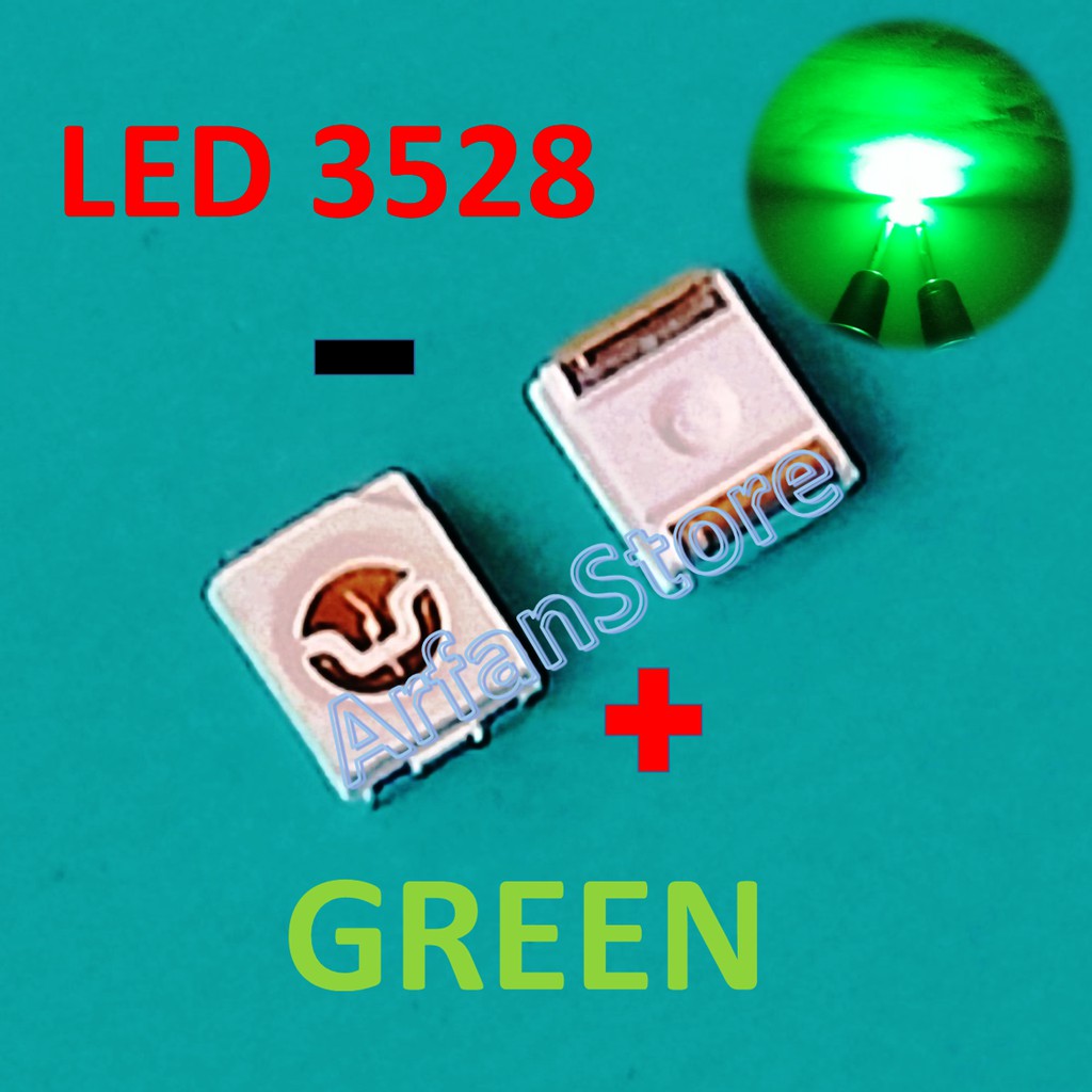 Jual LED 3528 2835 Green 520-525nm SMD Chip 1210 Warna Hijau PER 25PCS | Shopee Indonesia