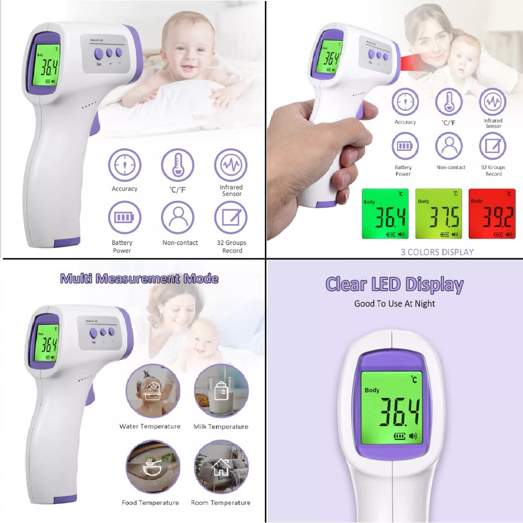 Jual Thermogun Infrared Non Contact / Thermometer Suhu Tubuh | Shopee Indonesia