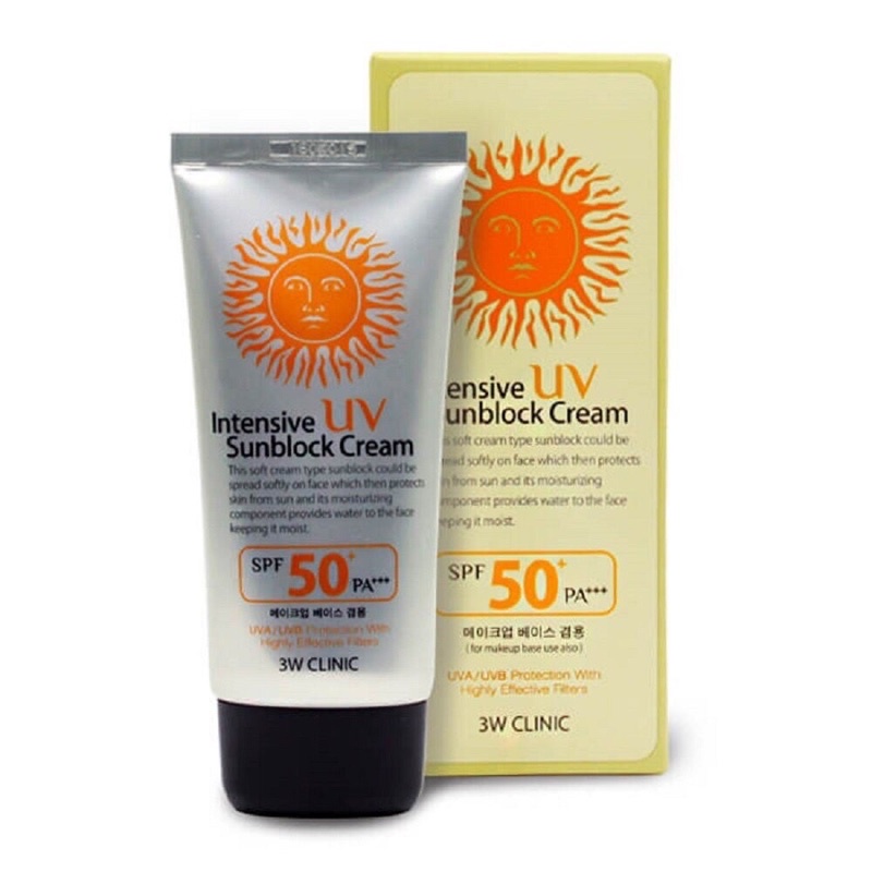 Jual 3w Clinic Intensive UV Sunblock Cream SPF 50+ PA+++ 70ml Sunscreen ...