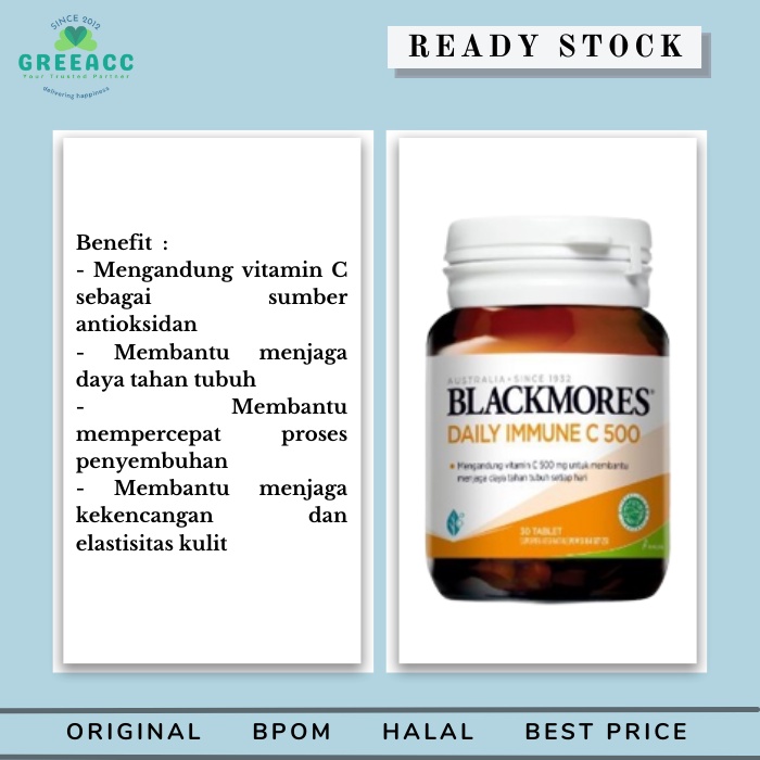 Jual Blackmores Daily Immune C 500 Blackmores Vitamin C 500mg 30 tablet | Shopee Indonesia