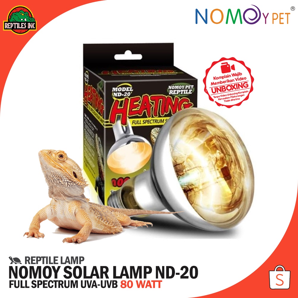 Jual Nomoy Solar Lamp 80w Lampu Reptil UVA UVB untuk Iguana Kurakura Torto Sulcata Pardalis ...