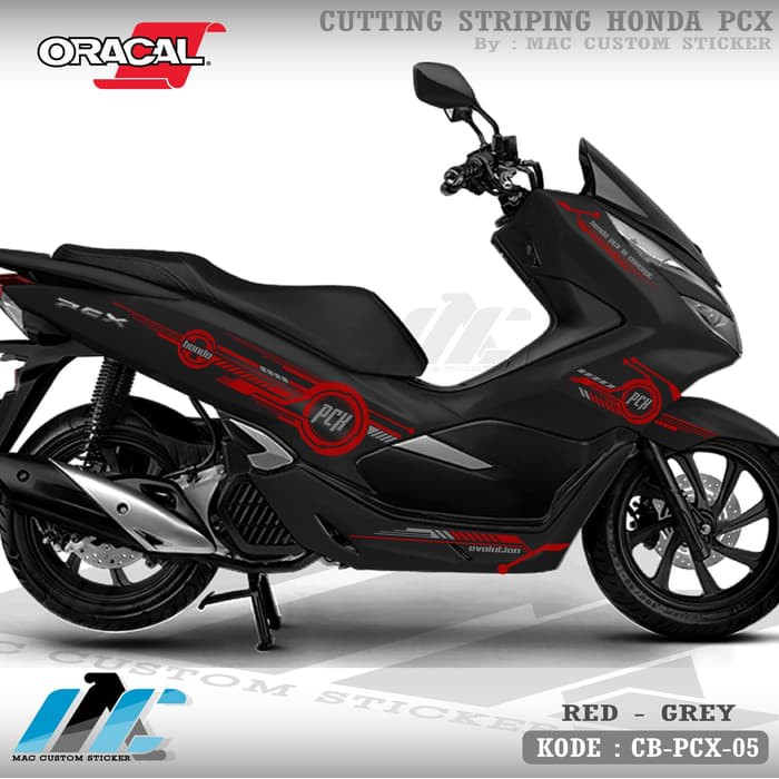 Jual CB-PCX-05 PCX HITAM -CUTTING STICKER PCX - STRIPING CUTTING PCX ...