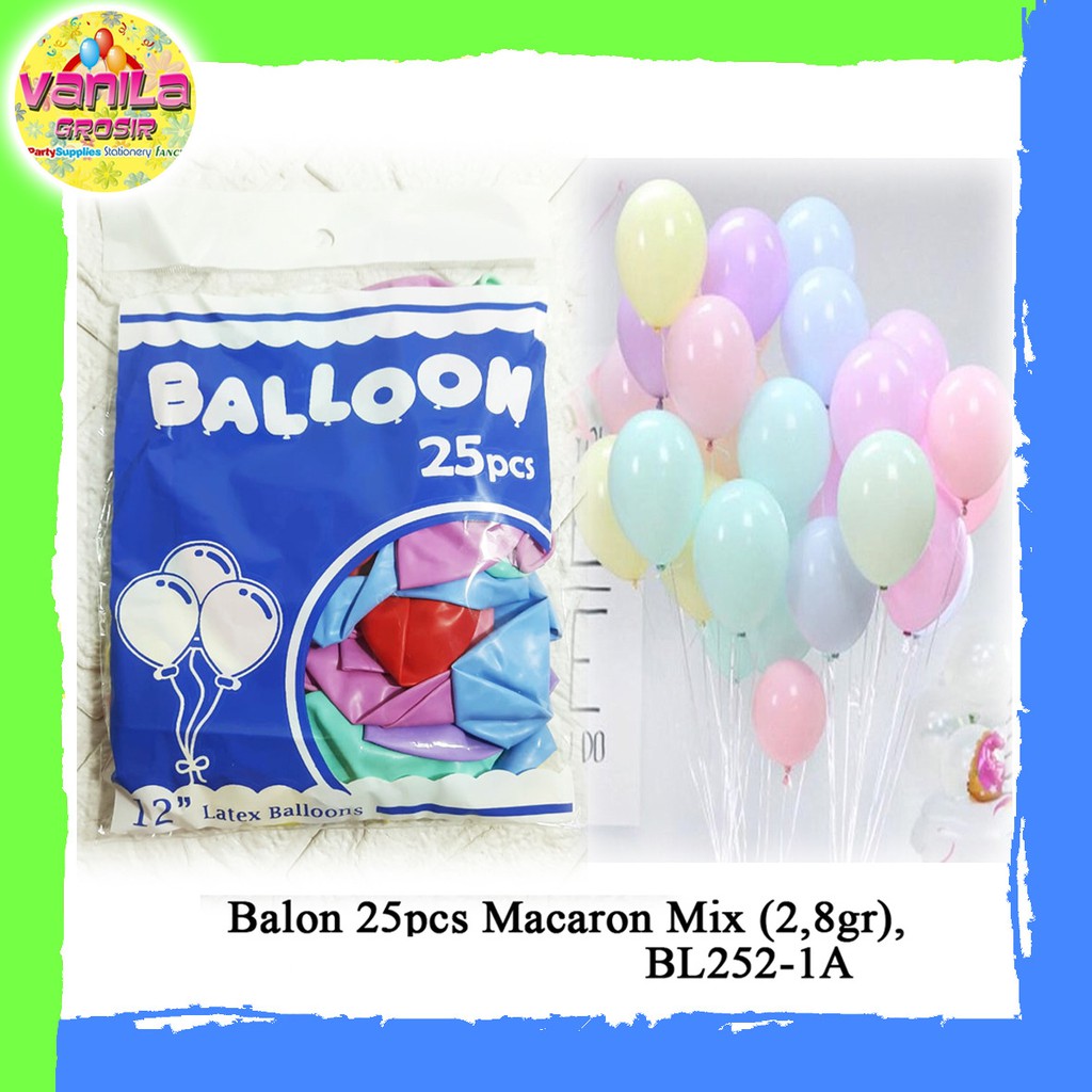 Jual (25Pcs) Balon Macaron (2,8gr), balon soft macaron, balon warna ...