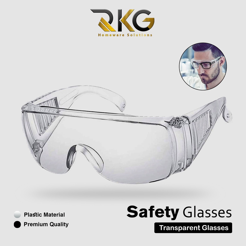 Jual Kacamata Safety Glass Putih Transparan | Kacamata Anti Virus ...