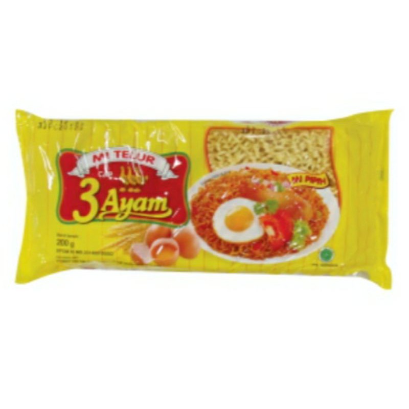 Jual Mi Telur 3 Ayam Bungkus Kuning (Mi Keriting) 200g | Shopee Indonesia