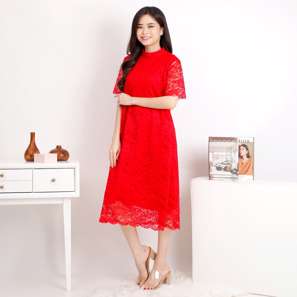 Jual (REALPICT) Midi Dress Brukat LOLI Party Dress Pesta Kondangan Natal / Dress Ibadah Gereja ...