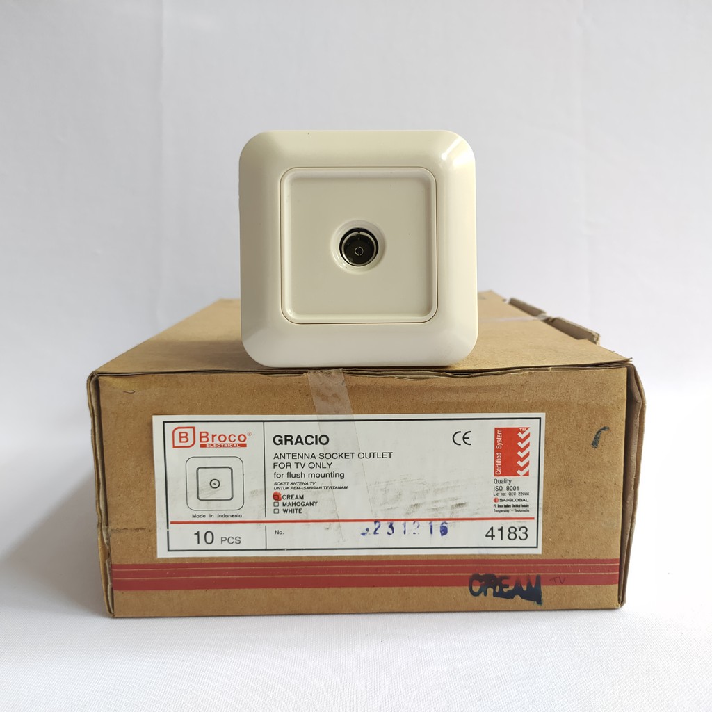 Jual Gracio Broco Soket Antena TV - Cream | Shopee Indonesia
