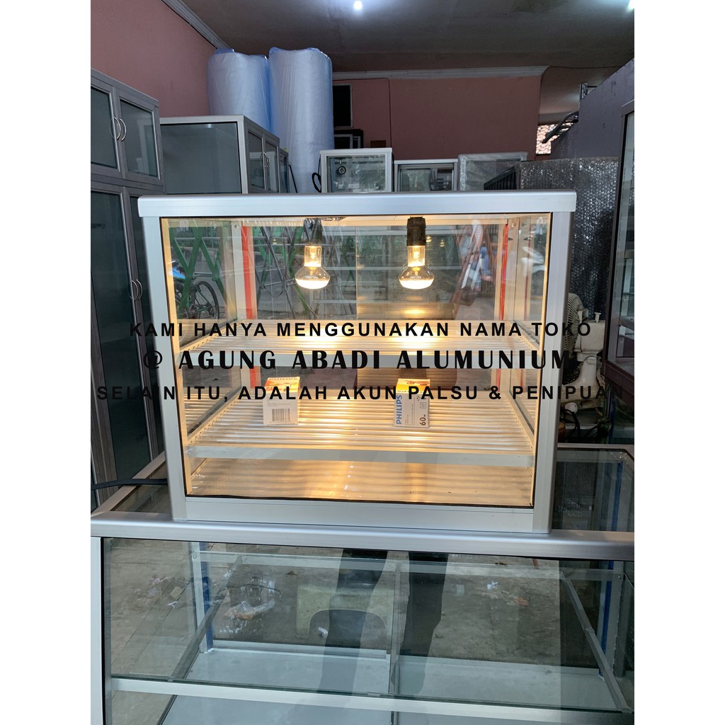 Jual Etalase Showcase Warmer Pemanas Ayam Fried Chicken 2 Rak 2 Lampu ...