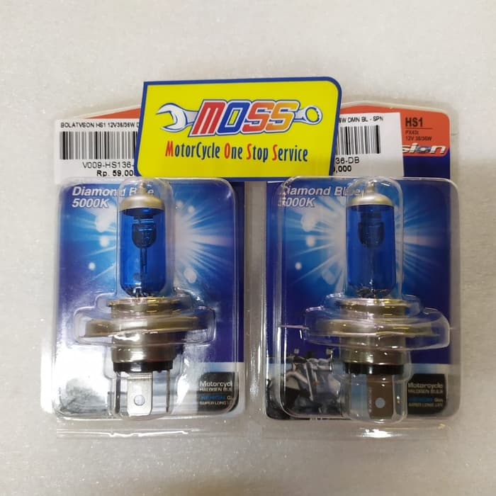 Jual Autovision Diamond Blue H4 hs1 5000K 36w 60w Lampu Bohlam Motor ...