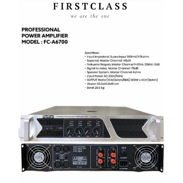 Jual POWER AMPLIFIER FIRST CLASS FC A6700 PROFESSIONAL POWER AMPLIFIER ... Jual POWER AMPLIFIER FIRST CLASS FC A6700 PROFESSIONAL POWER AMPLIFIER ...