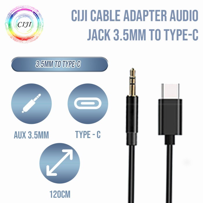 Jual CIJI Cable Adapter Audio Jack Type-C To 3,5mm /Kabel AUX Audio 3 ...