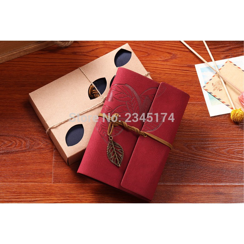 Jual MP PHANTACI Buku Catatan Binder Kulit Retro Leaf Kertas B7 ...
