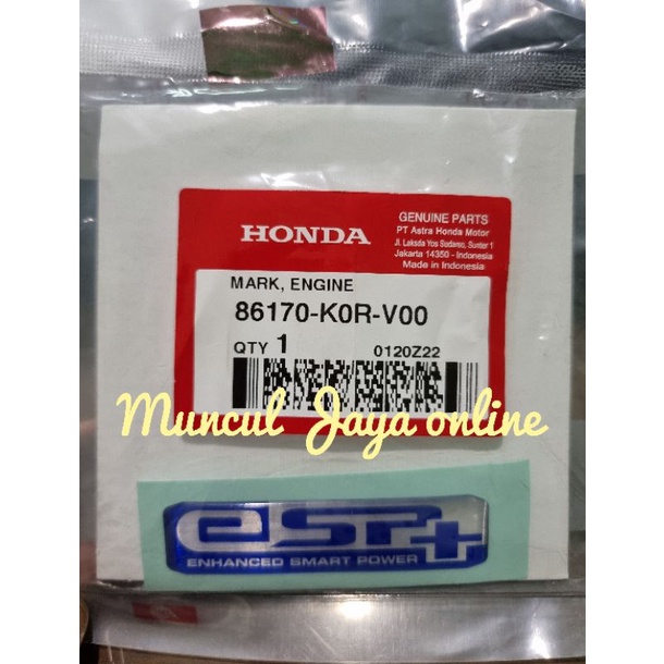 Jual 86170-K0R-V00 Mark Engine Emblem Esp+ Honda ADV 150 Pcx 160 Vario ...