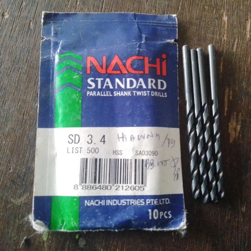 Jual Mata Bor Besi Nachi 3,4 mm | Shopee Indonesia