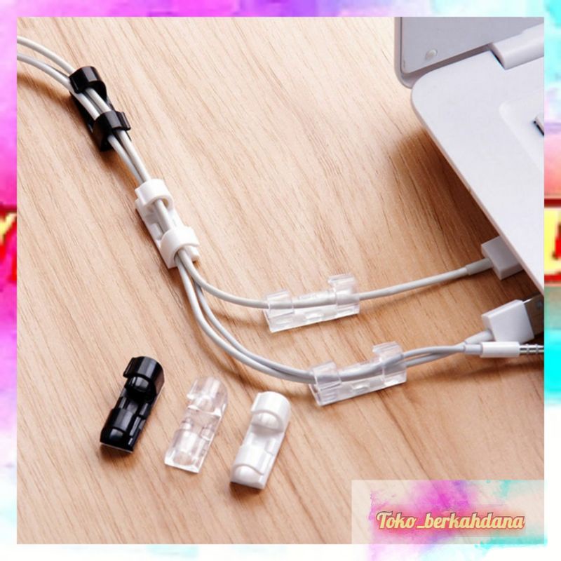 Jual klip kabel isi 20 pcs / klip kabel warna bening / kabel organizer ...