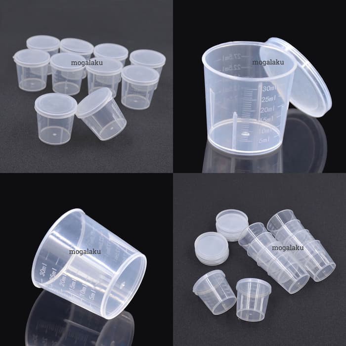 Jual MGLK0U113 sample botol sampel jar mini wadah mini gelas ukur 30 ml ...