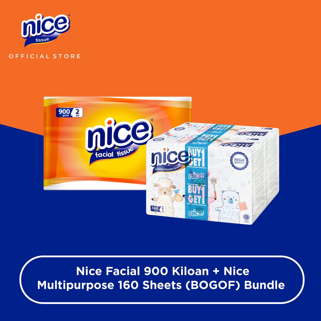 Jual Nice Facial Tissue 900 gr + Towel Multifold 160 sheets | Shopee ...