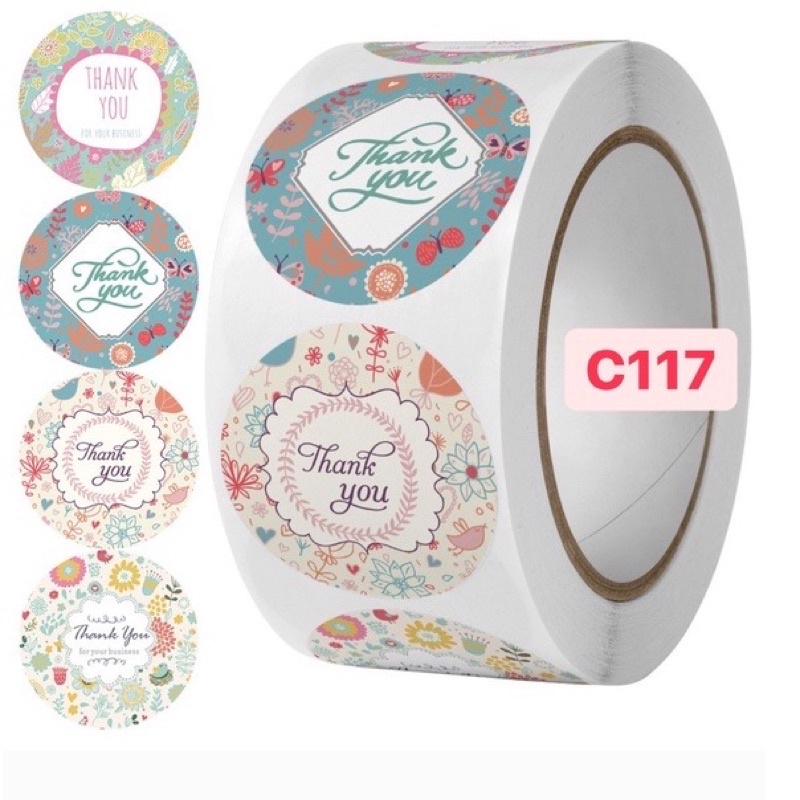 Jual STIKER SEGEL THANK YOU KOTAK KUE ROTI / STIKER THANK YOU COLORFULL ...