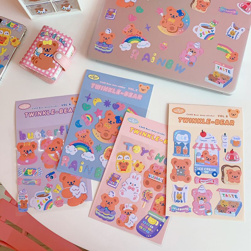 Jual CLEARANCE SALE Korean sticker Twinkle Bear / stiker beruang lucu ...