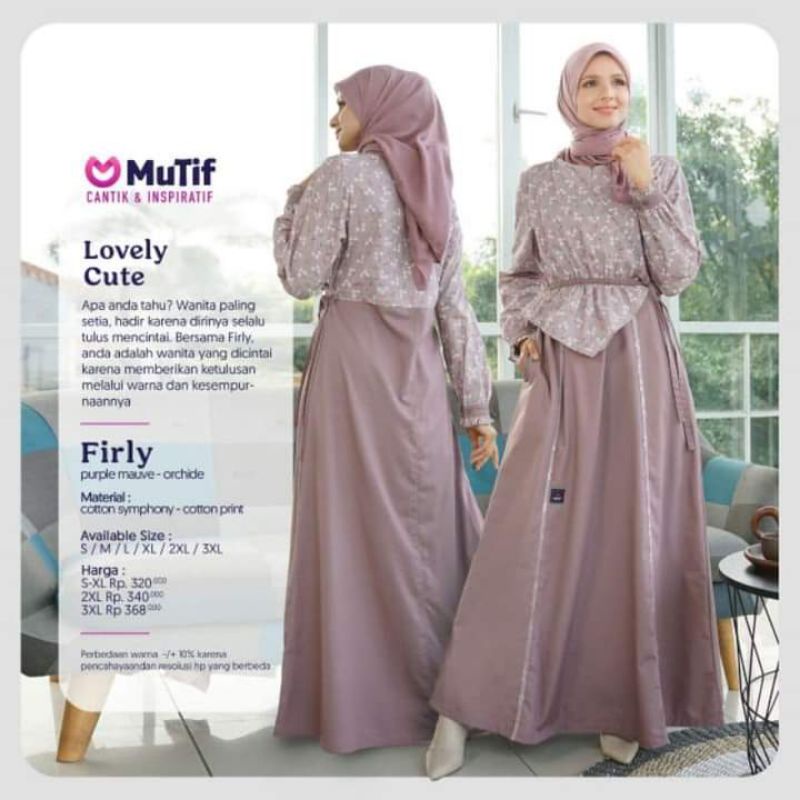 Jual Gamis mutif terbaru / mutif Firly / gamis dewasa / gamis katun ...