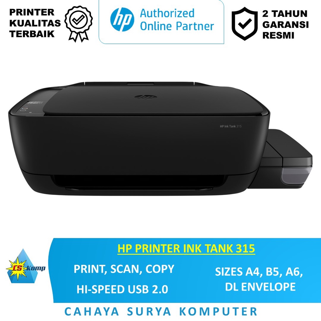 Jual HP PRINTER INK TANK 315 | Print | Scan | Copy | USB | Shopee Indonesia