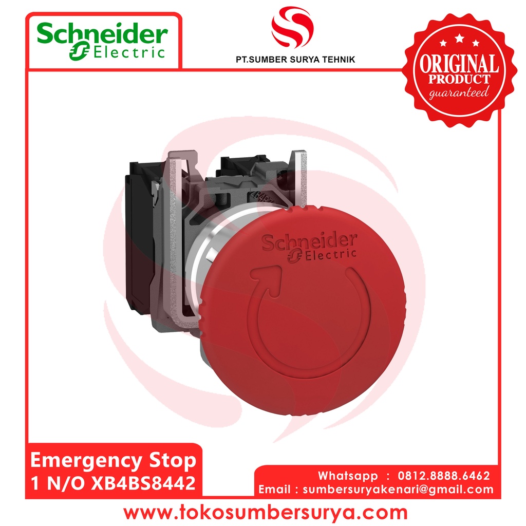 Jual Emergency Stop Warna Merah Saklar Listrik ON OFF SNI XB4BS8442 ...