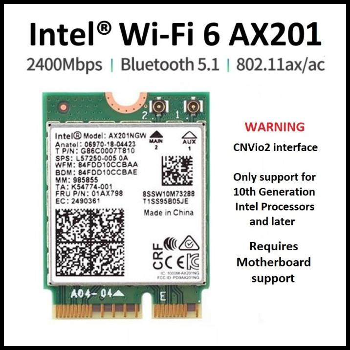 Jual Intel Wifi 6 Ax201 Wireless Card Bluetooth 5 Ax M.2 Ngff Ax201Ngw ...
