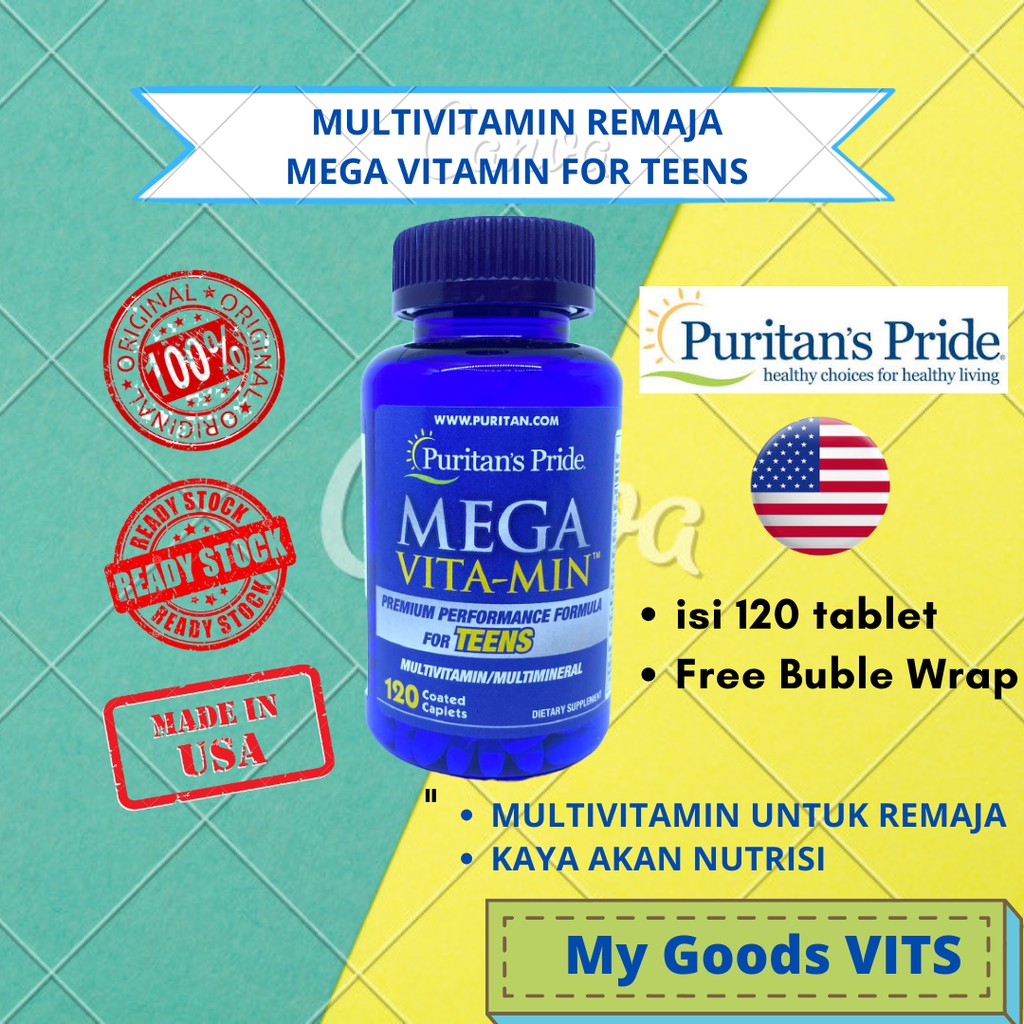 Jual Puritan's Pride Mega Vitamin Multivitamins Untuk Remaja 120 isi ...