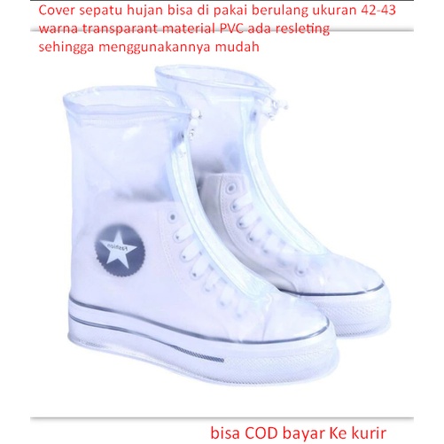 Jual Cover sepatu hujan bisa di pakai berulang ukuran 42-43 warna ...