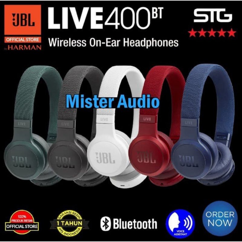 Jual JBL LIVE 400BT / LIVE 400 BT Wireless On-Ear Headphones | Shopee ...