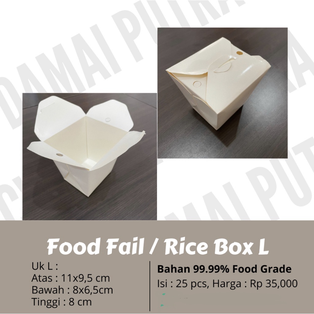 Jual Food Pail Paper Rice Box / Box Bento Kotak Nasi ukuran L Laminasi ...
