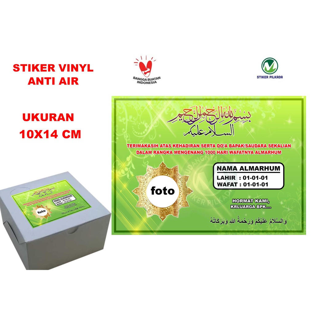 Jual stiker ucapan trimakasih 1000 hari ukuran 10x14cm | Shopee Indonesia