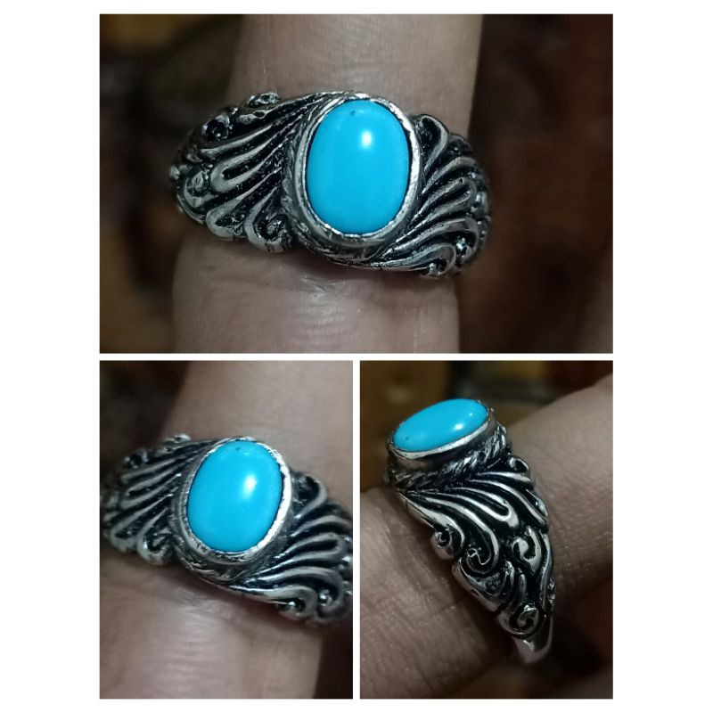 Jual natural Pirus Persia ring ukir Bali | Shopee Indonesia