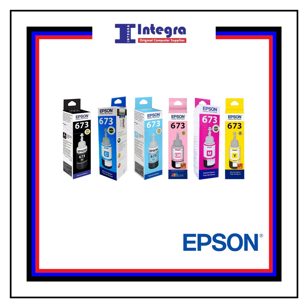 Jual Tinta Epson 1 Set 673 ( Bk, C, LC, M, LM, Y ) Original | Shopee ...