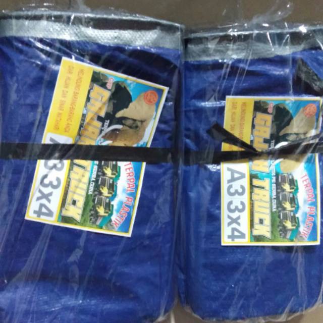 Jual Terpal plastik A3 biru silver 3x4 | Shopee Indonesia