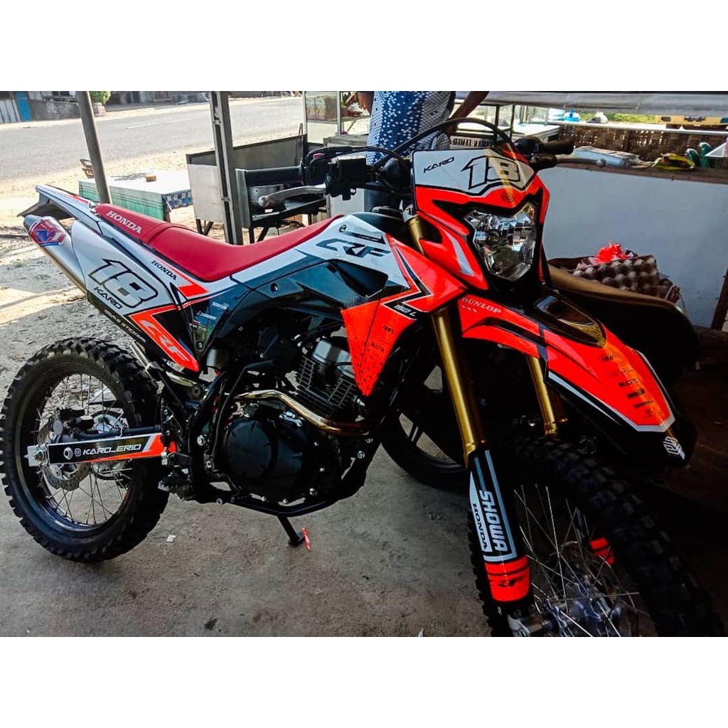 Jual Decal CRF 150 L Merah Putih Simple Full Body Custom | Shopee Indonesia