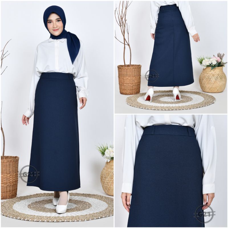 Jual Rok Kerja Panjang Hitam Rok A Line Bahan Formal Kantor | Shopee ...