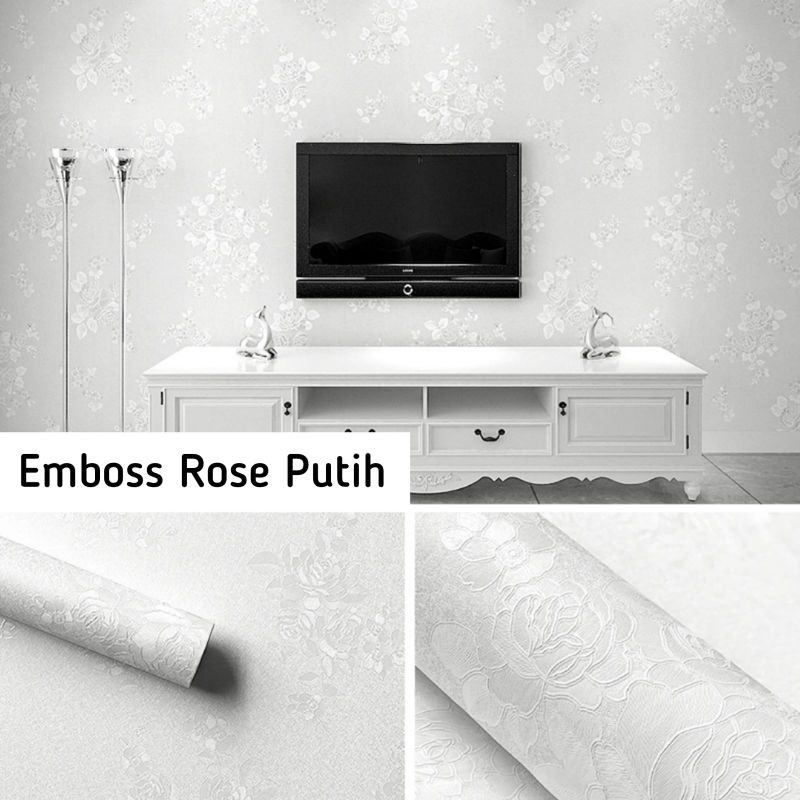 Jual [COD] Wallpaper Stiker Dinding Embos Kembang rose sticker dinding ...
