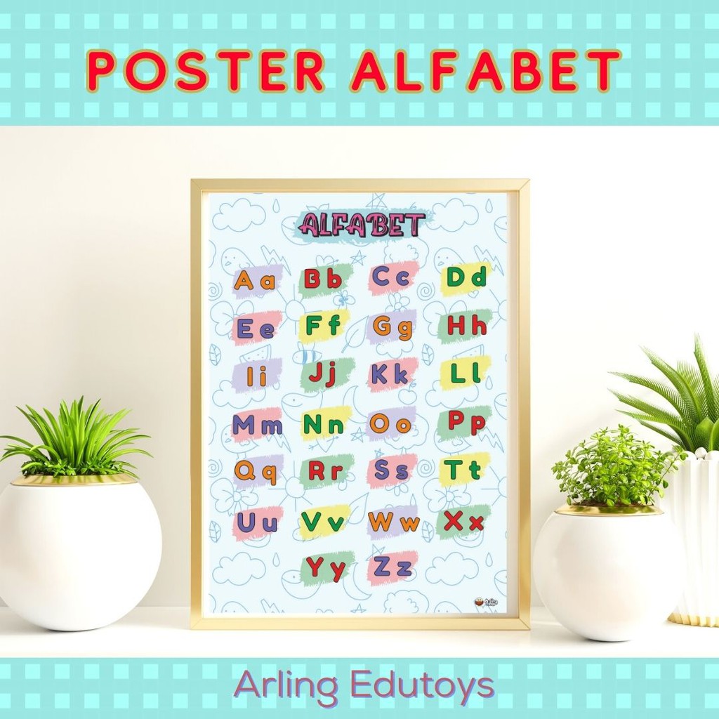 Jual Poster Belajar Edukasi Edukatif Anak Alfabet ABC Huruf Abjad Lucu ...