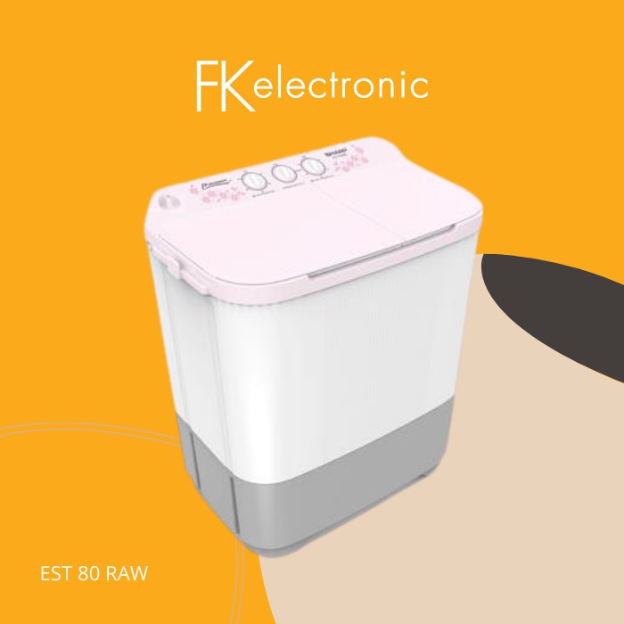 Jual MESIN CUCI 2 TABUNG SHARP EST 80 MW 8 KG WASHING MACHINE SHARP ...