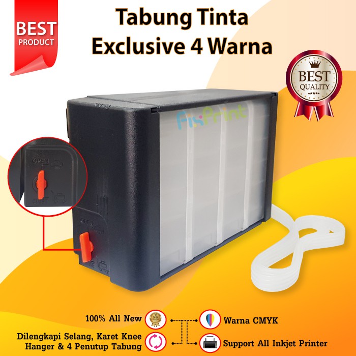 Jual Tabung infus 4 warna Box Hitam Printer Canon HP Epson | Shopee ...