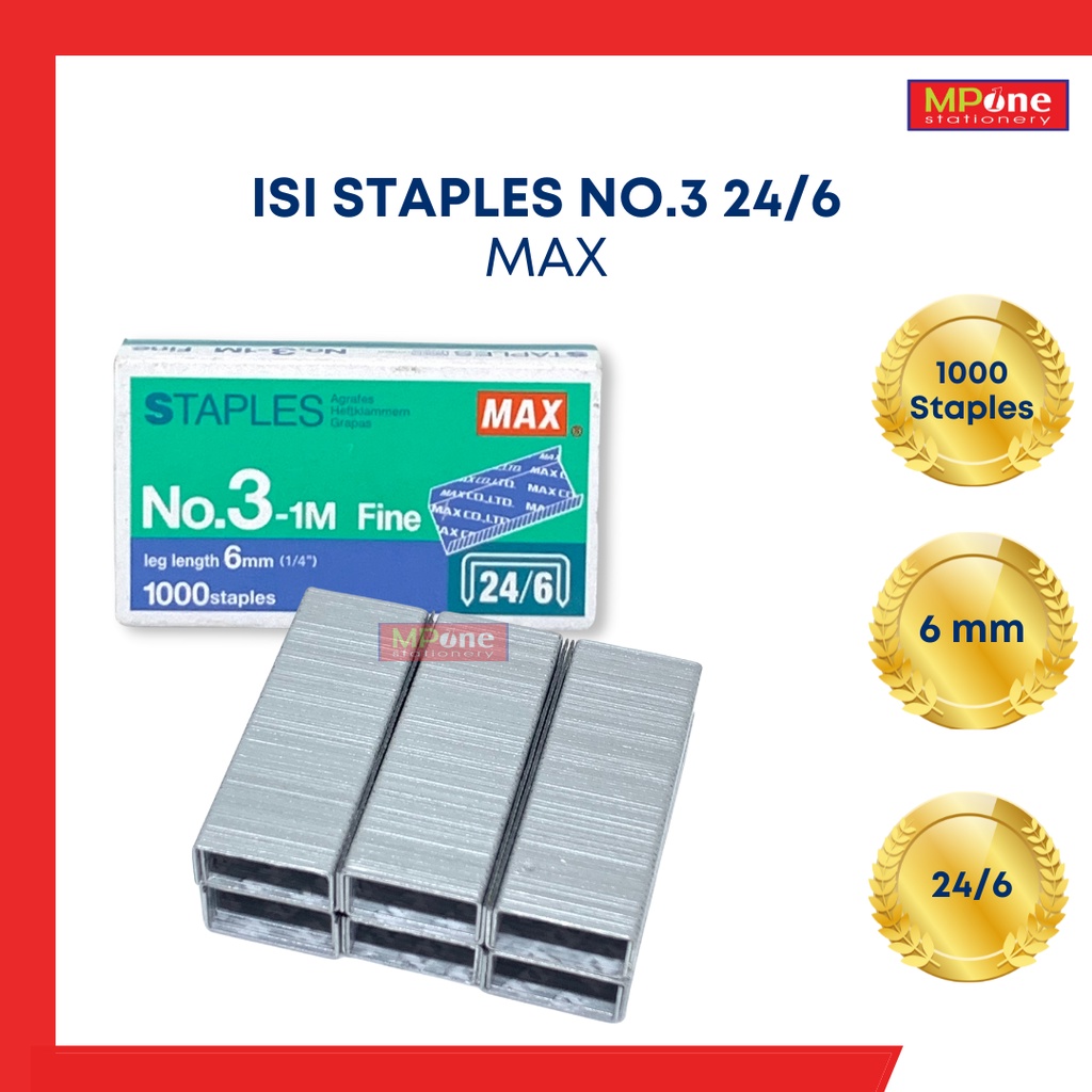 Jual Isi Staples No.3 / Isi Staples 24/6 / Isi Staples Besar / Isi ...